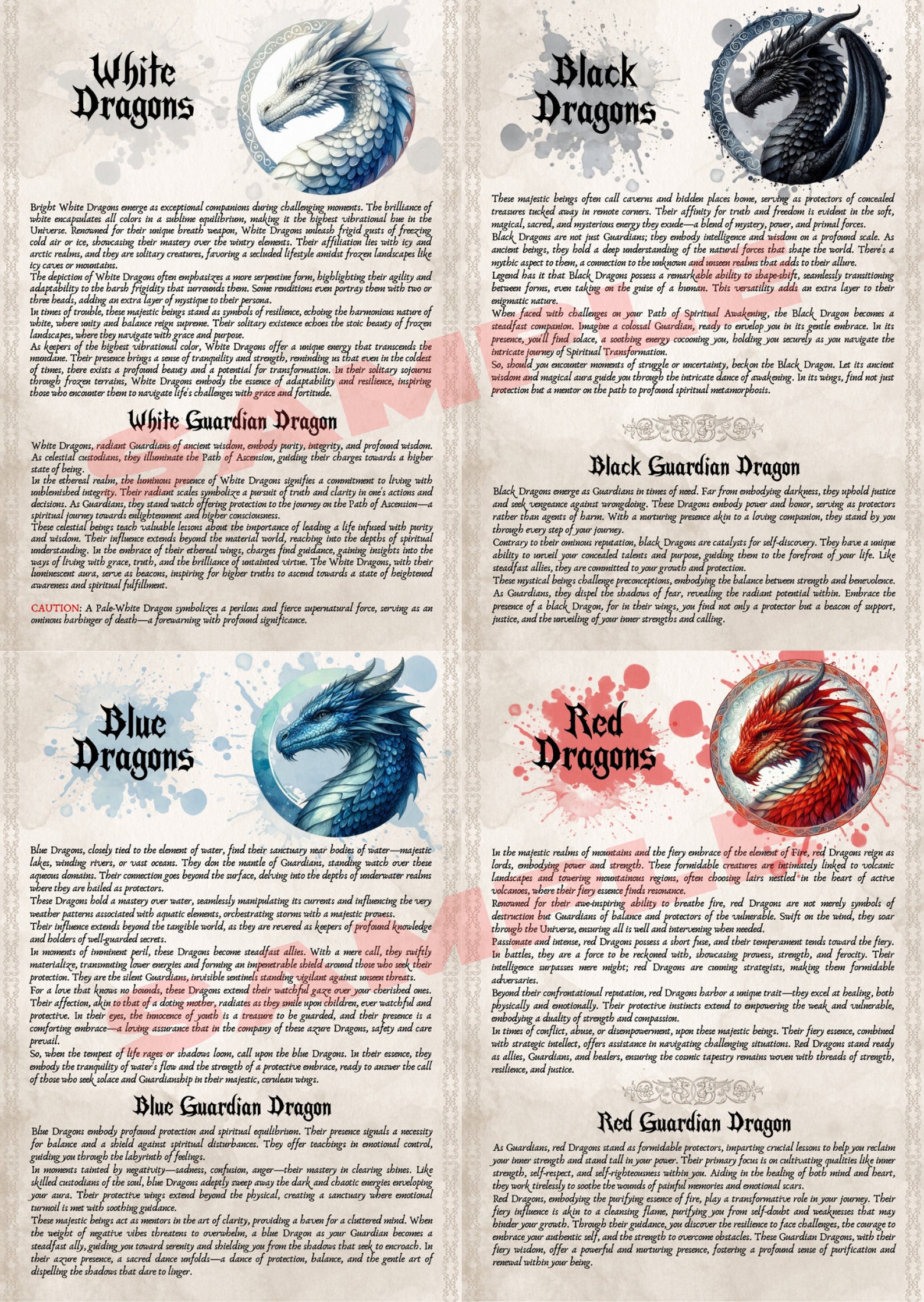 DRAGON MAGICK Dragon Colors Instant Digital Download Printable Book of ...