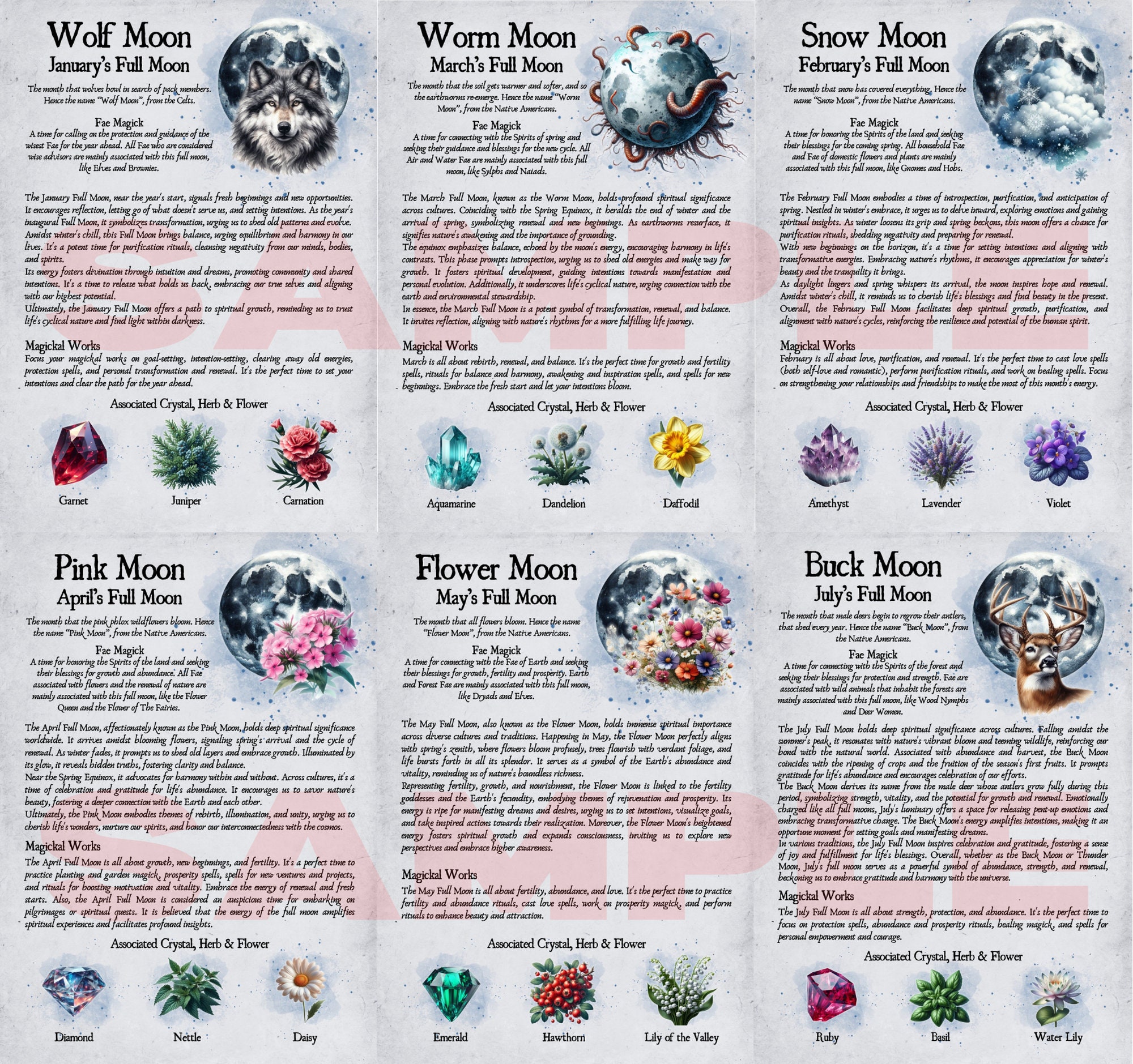 MOON MAGICK Instant Digital Download Book of Shadows / Grimoire Pages ...