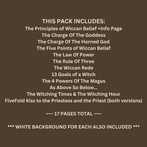 Laws of Wicca PACK | Instant Digital Download Printable Pages | Sizes ...
