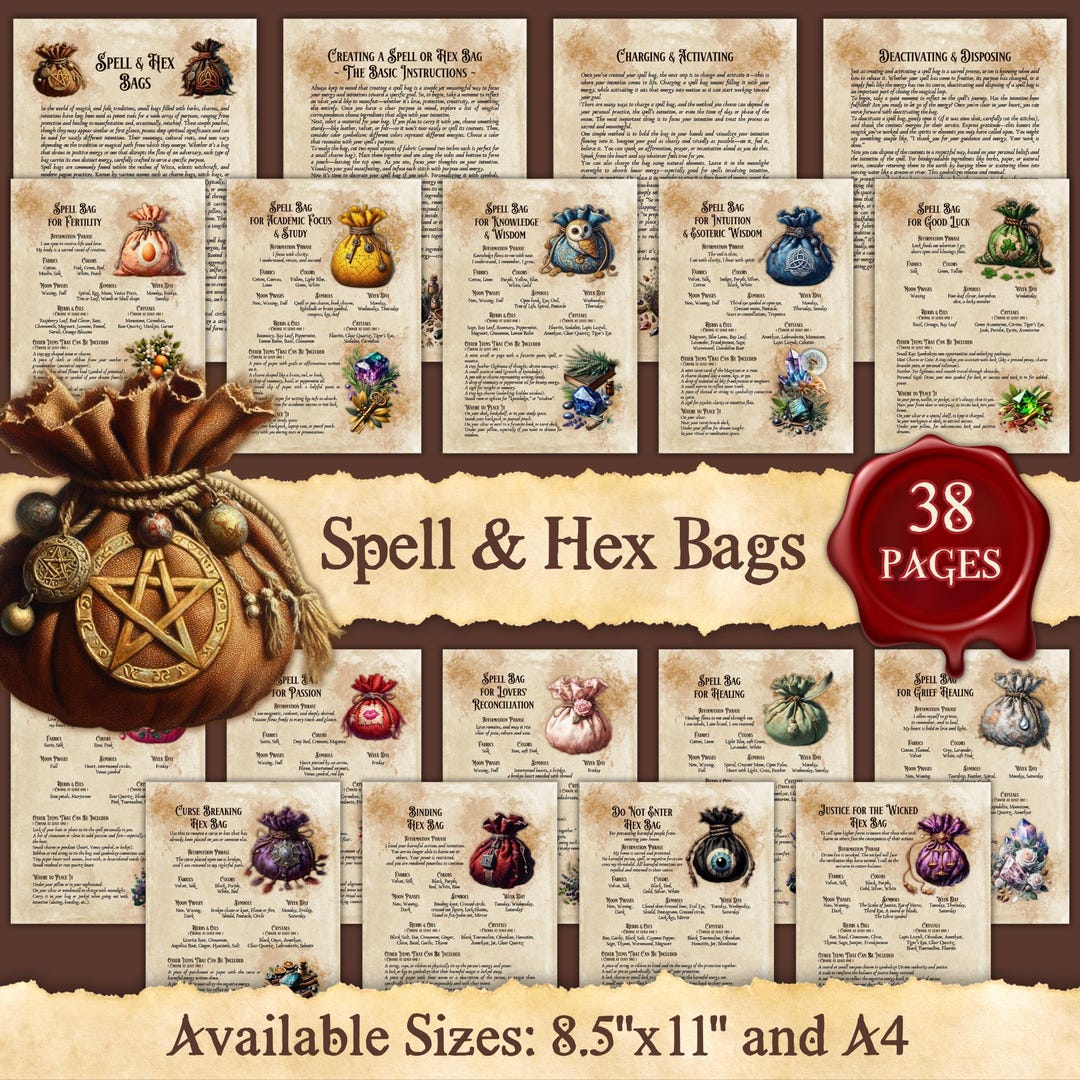 SPELL and HEX BAGS | Instant Digital Download Printable Book of Shadows ...