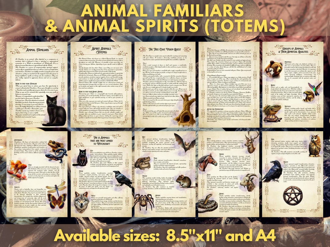 Animal Familiars and Spirit Animals totems Instant Digital Download ...
