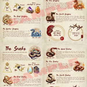 CHINESE ZODIAC Signs Astrology Instant Digital Download Printable Pages ...