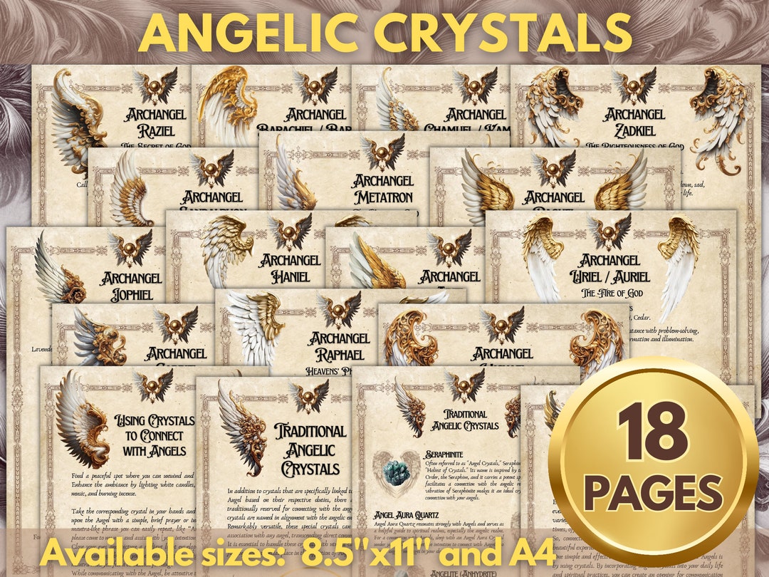 ANGELIC CRYSTALS Digital Download Printable Book of Shadows / Grimoire ...