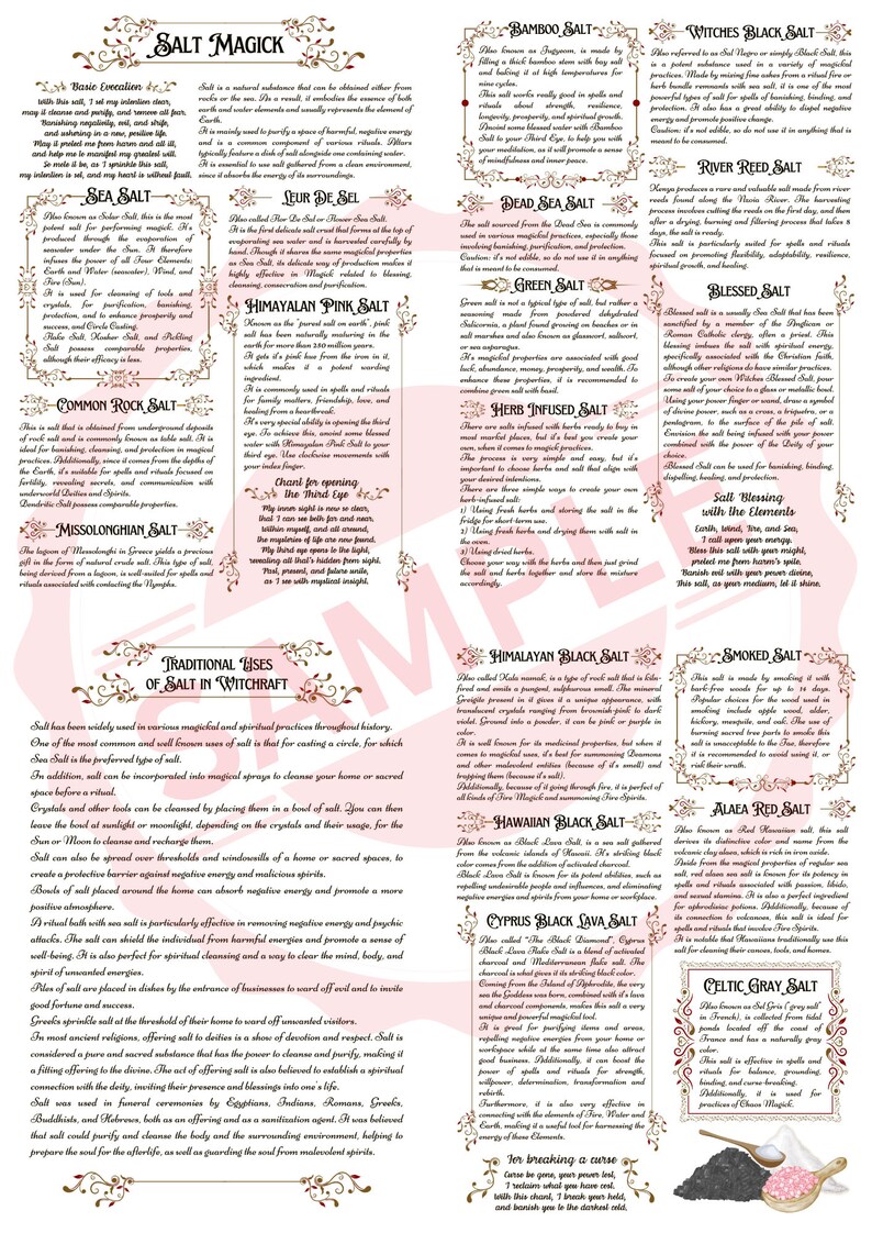 SALT MAGICK Instant Digital Download Printable Book of Shadows ...