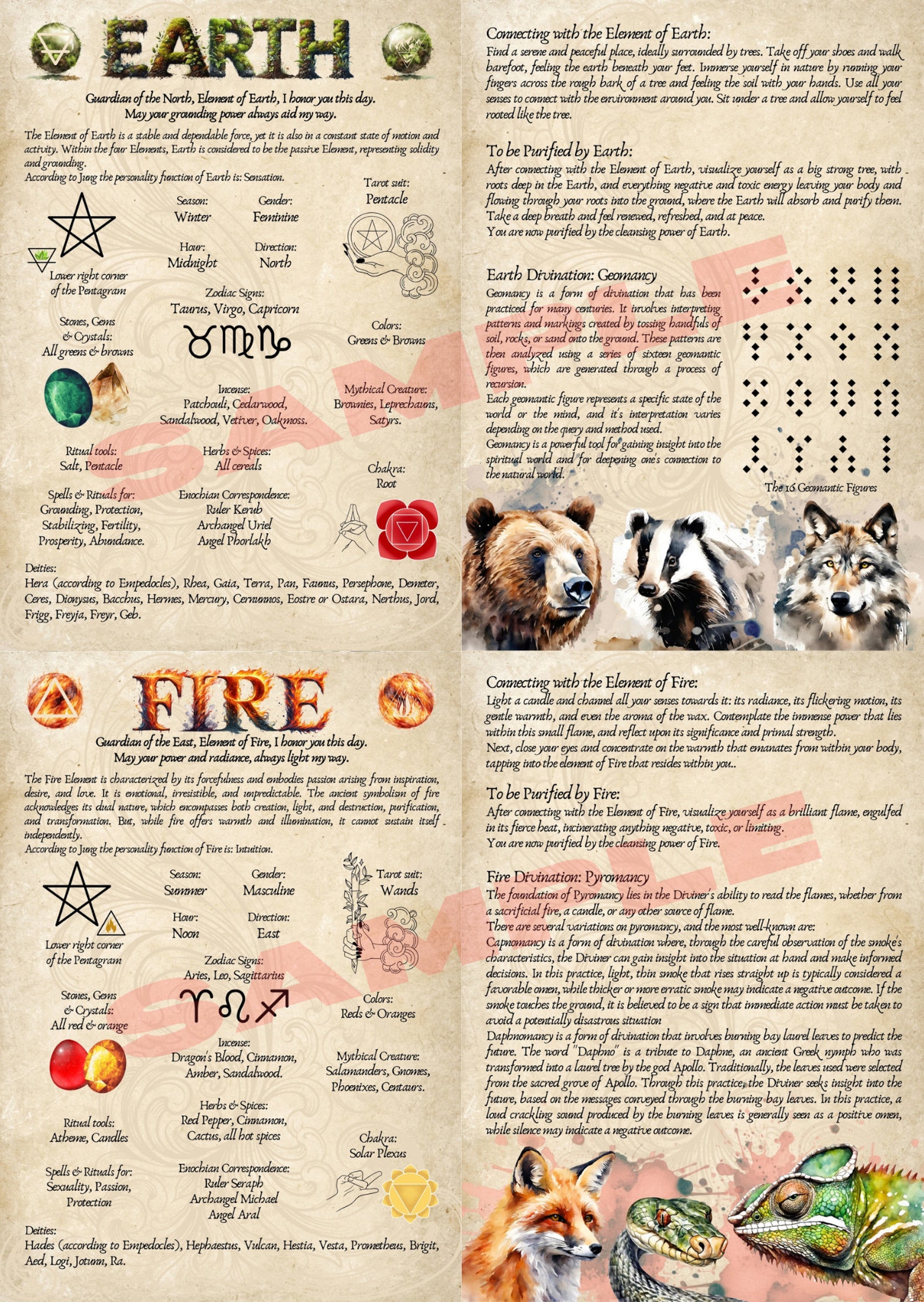 ELEMENTAL MAGICK | Instant Digital Download Printable Book of Shadows ...