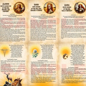 European SOLAR Deities | Digital Printable Pages | Sizes A4 & 8.5''x11 ...