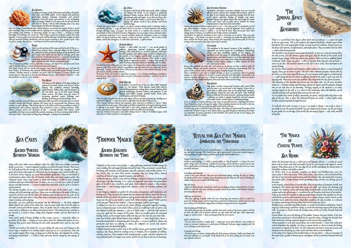 SEA MAGICK | Instant Digital Download Printable Book of Shadows ...