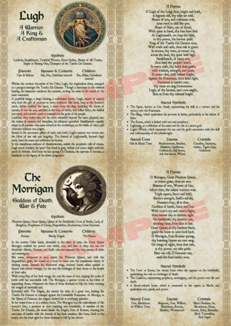 CELTIC GODS & GODDESSES Vol.1 Instant Digital Download Printable Book of Shadows / Grimoire ...