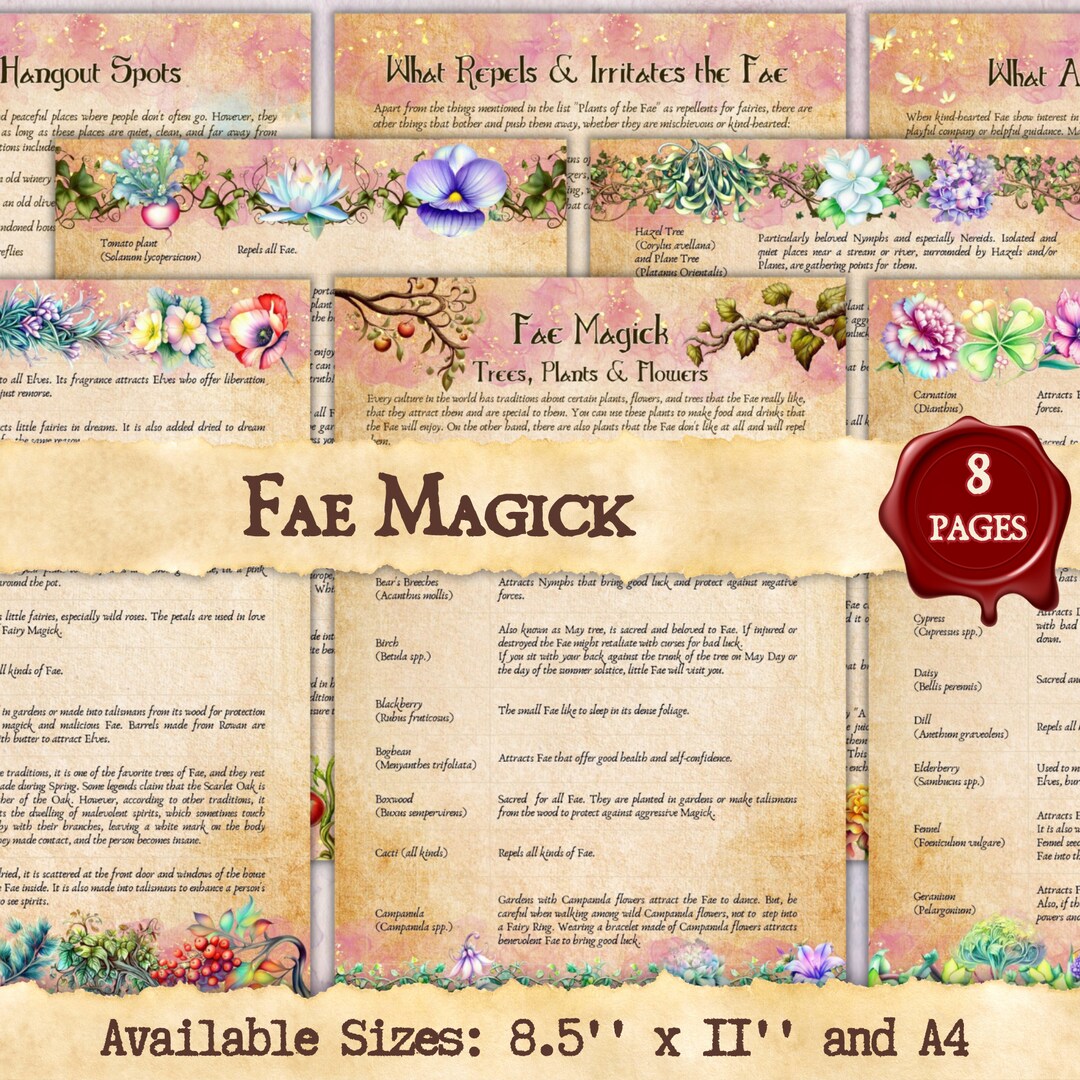 FAE MAGICK | Instant Digital Download Printable Book of Shadows ...