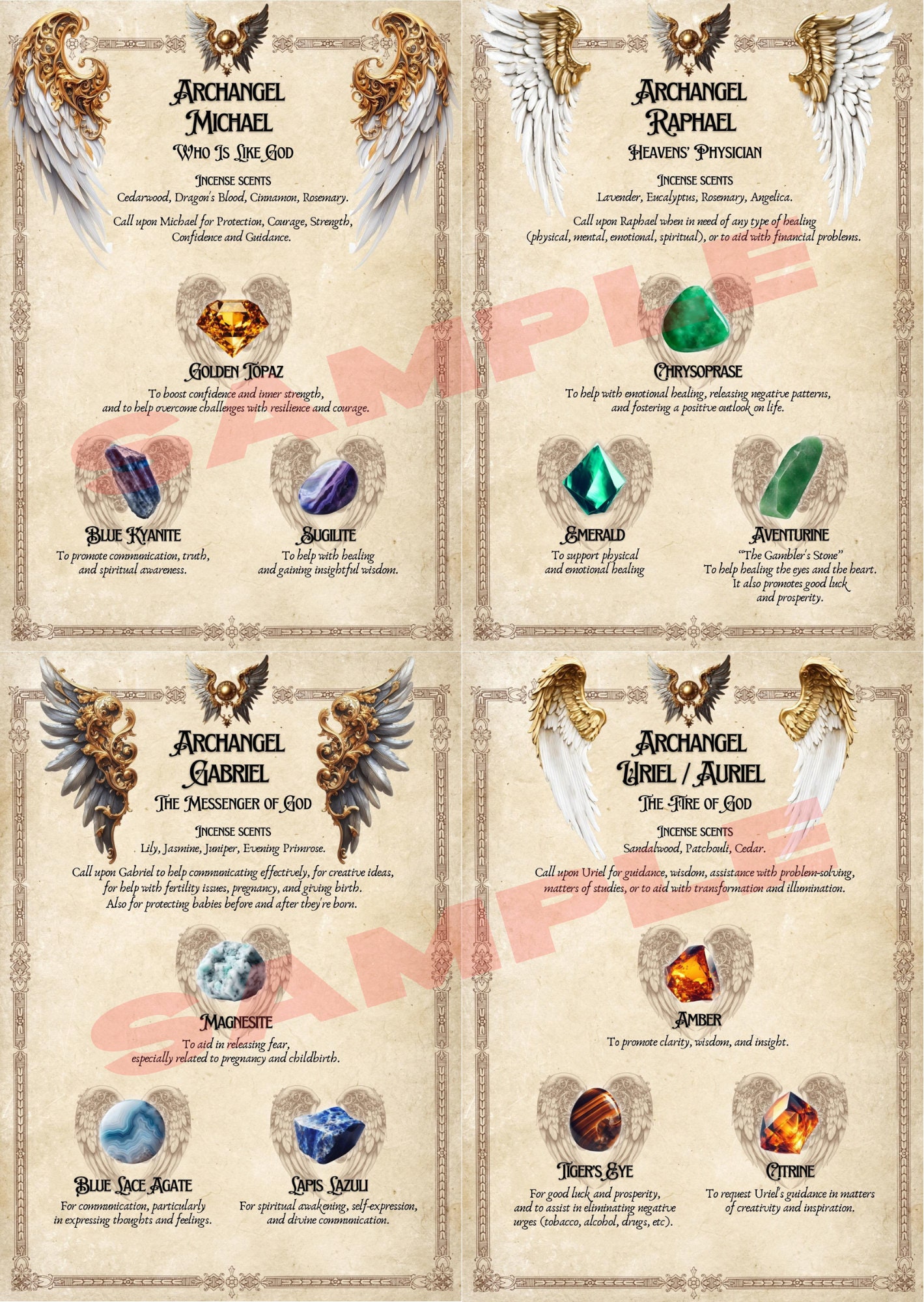 ANGELIC CRYSTALS | Digital Download Printable Book of Shadows ...