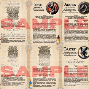 EGYPTIAN PANTHEON | Instant Digital Download Printable Pages | Sizes A4 ...