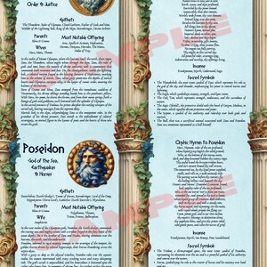 The 12 Greek OLYMPIAN GODS and GODDESSES | Instant Digital Download ...