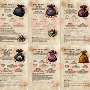 SPELL and HEX BAGS | Instant Digital Download Printable Book of Shadows ...