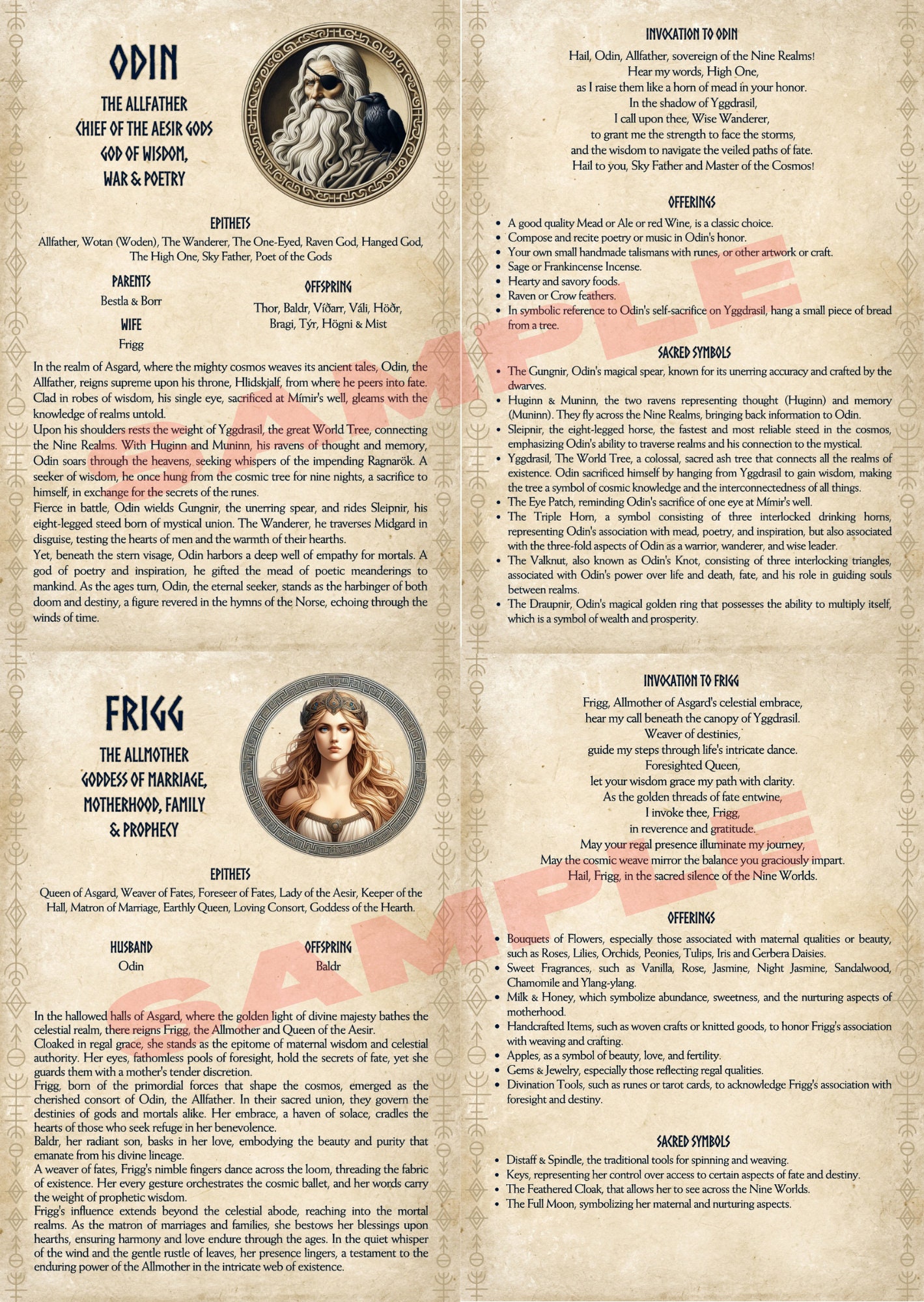 NORSE GODS & GODDESSES Vol.1 Instant Digital Download Printable Book of ...