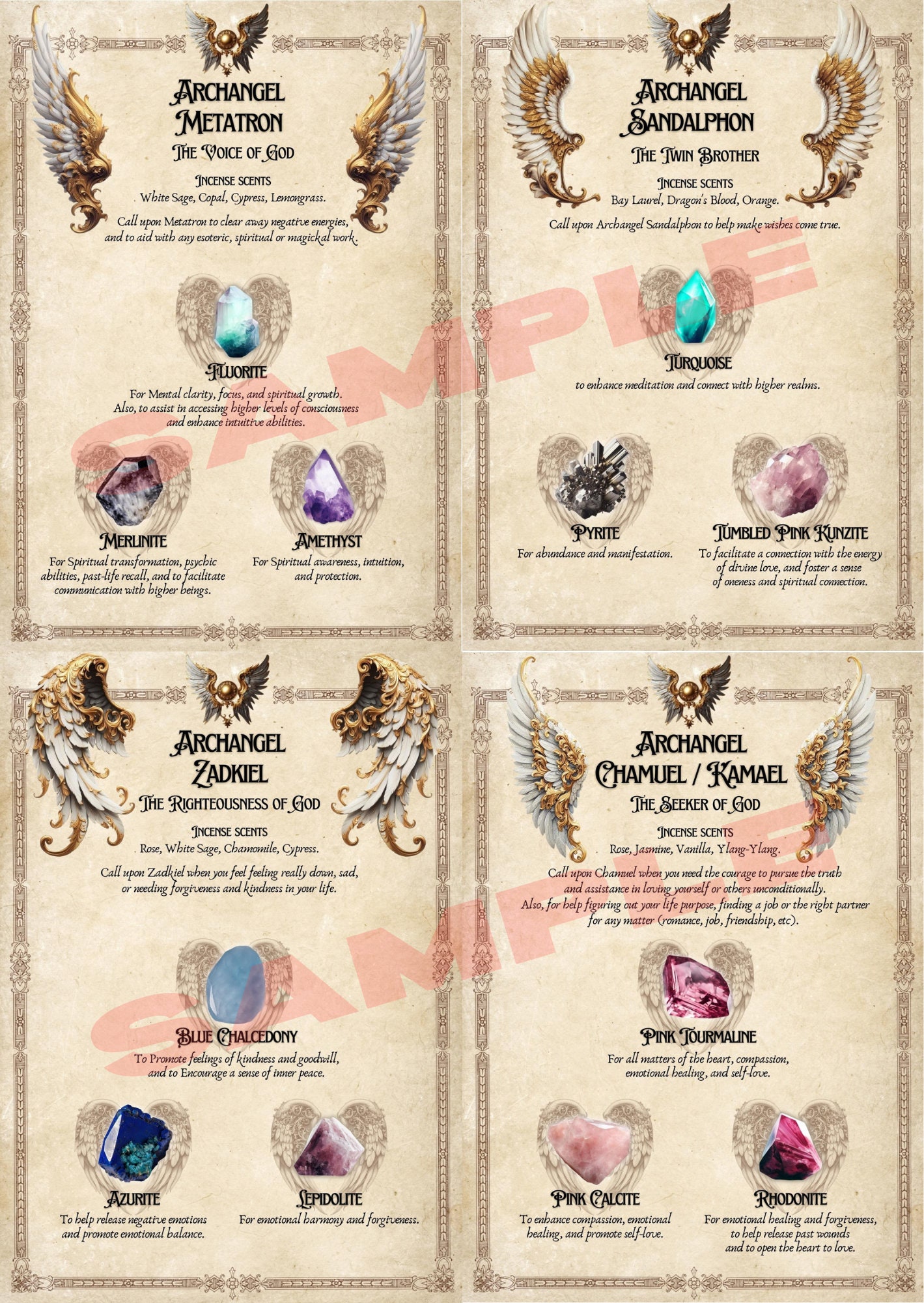 ANGELIC CRYSTALS | Digital Download Printable Book of Shadows ...