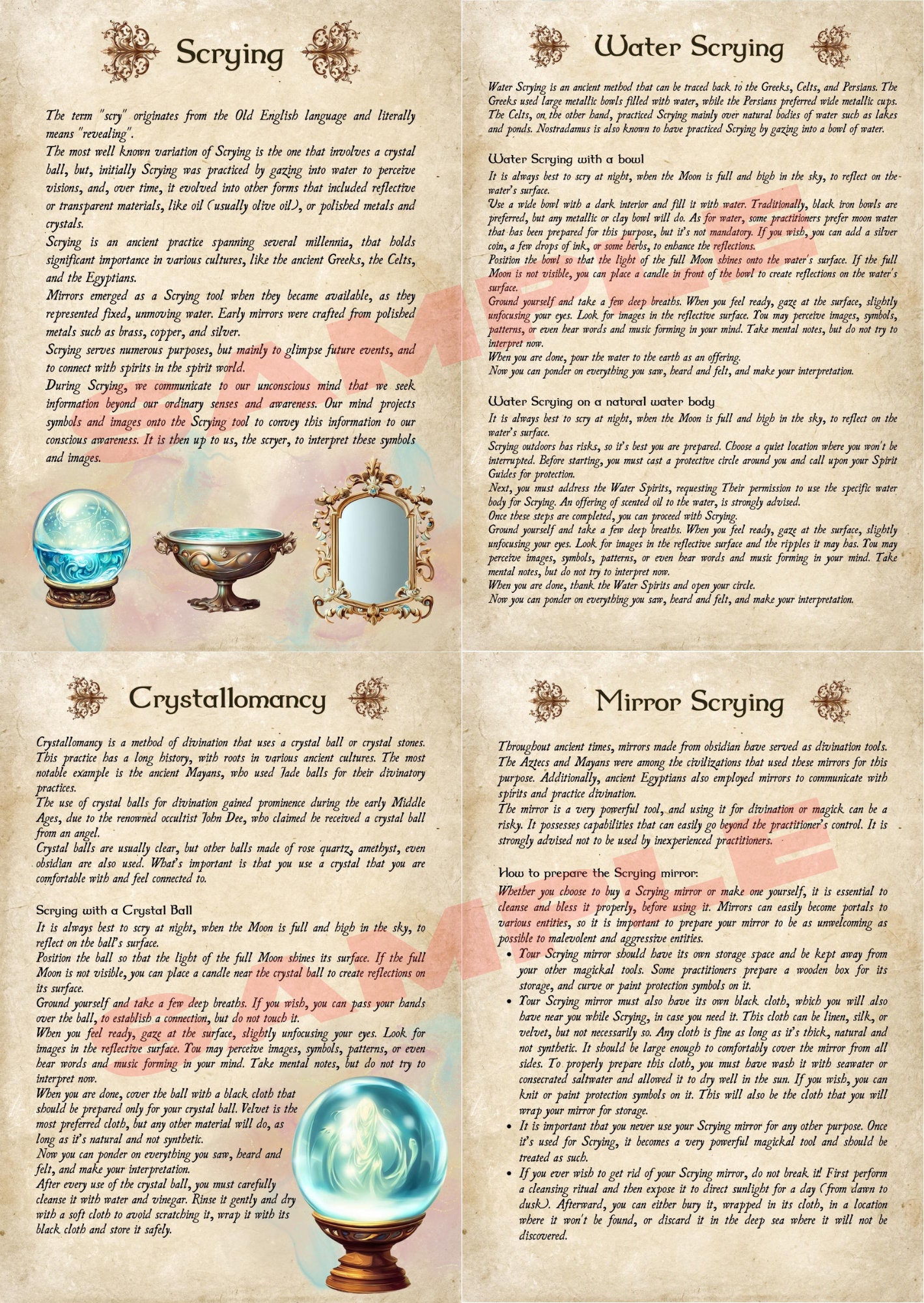 SCRYING Instant Digital Download Printable Book of Shadows / Grimoire ...