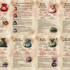 SPELL and HEX BAGS | Instant Digital Download Printable Book of Shadows ...