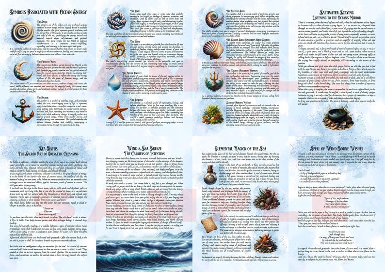 SEA MAGICK | Instant Digital Download Printable Book of Shadows ...