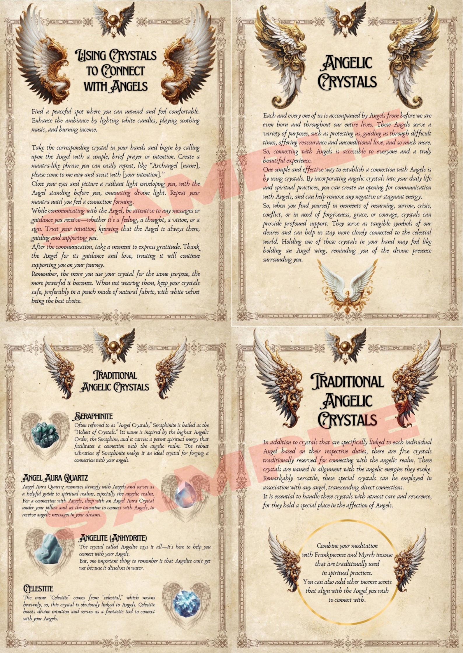 ANGELIC CRYSTALS | Digital Download Printable Book of Shadows ...