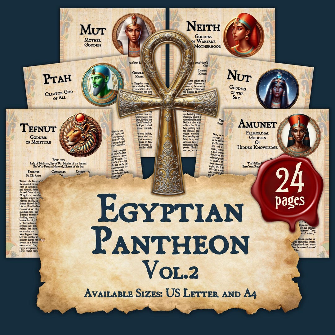 EGYPTIAN PANTHEON Vol.2 | Instant Digital Download Printable Pages ...