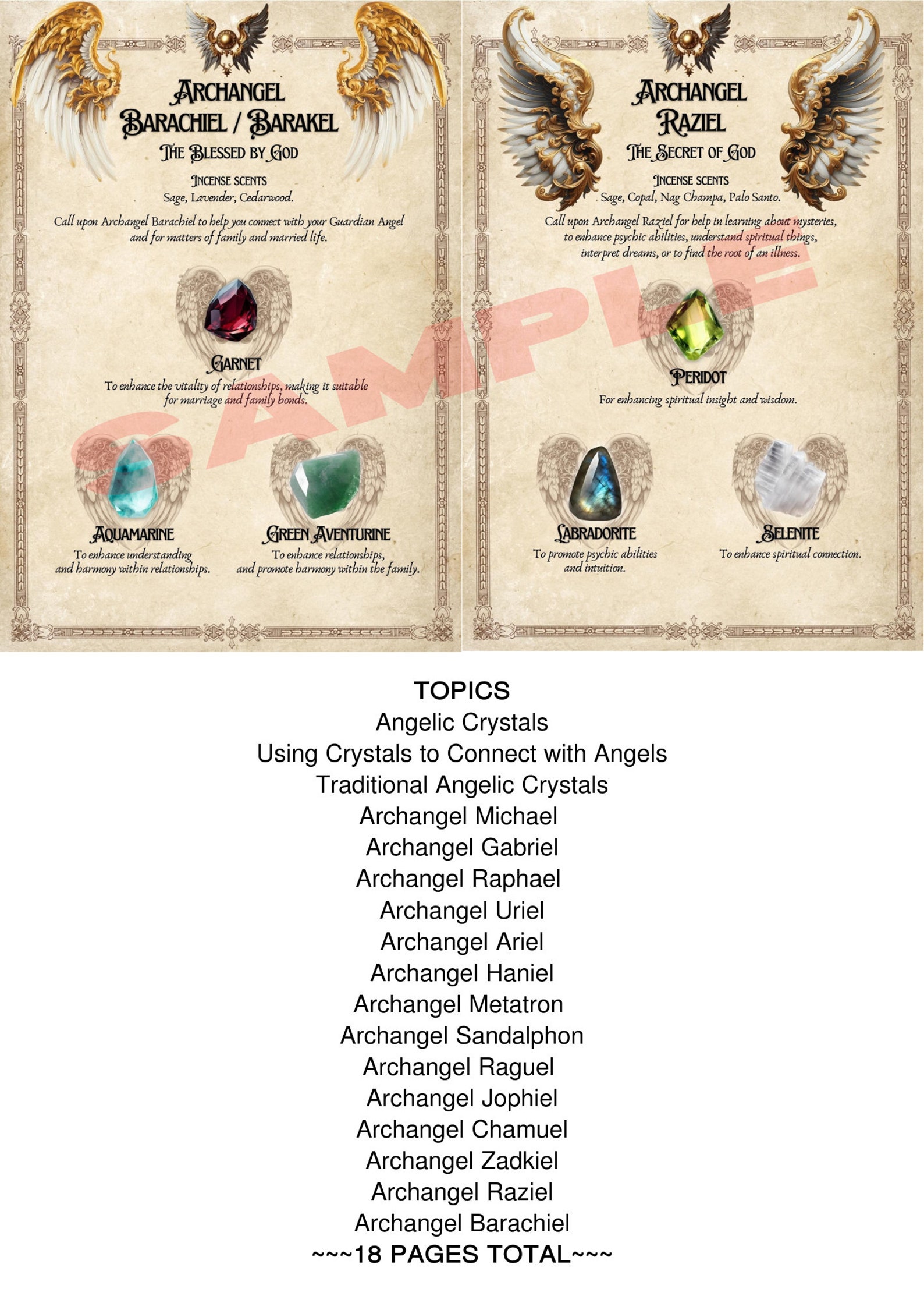 ANGELIC CRYSTALS | Digital Download Printable Book of Shadows ...