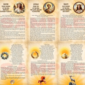 European SOLAR Deities | Digital Printable Pages | Sizes A4 & 8.5''x11 ...