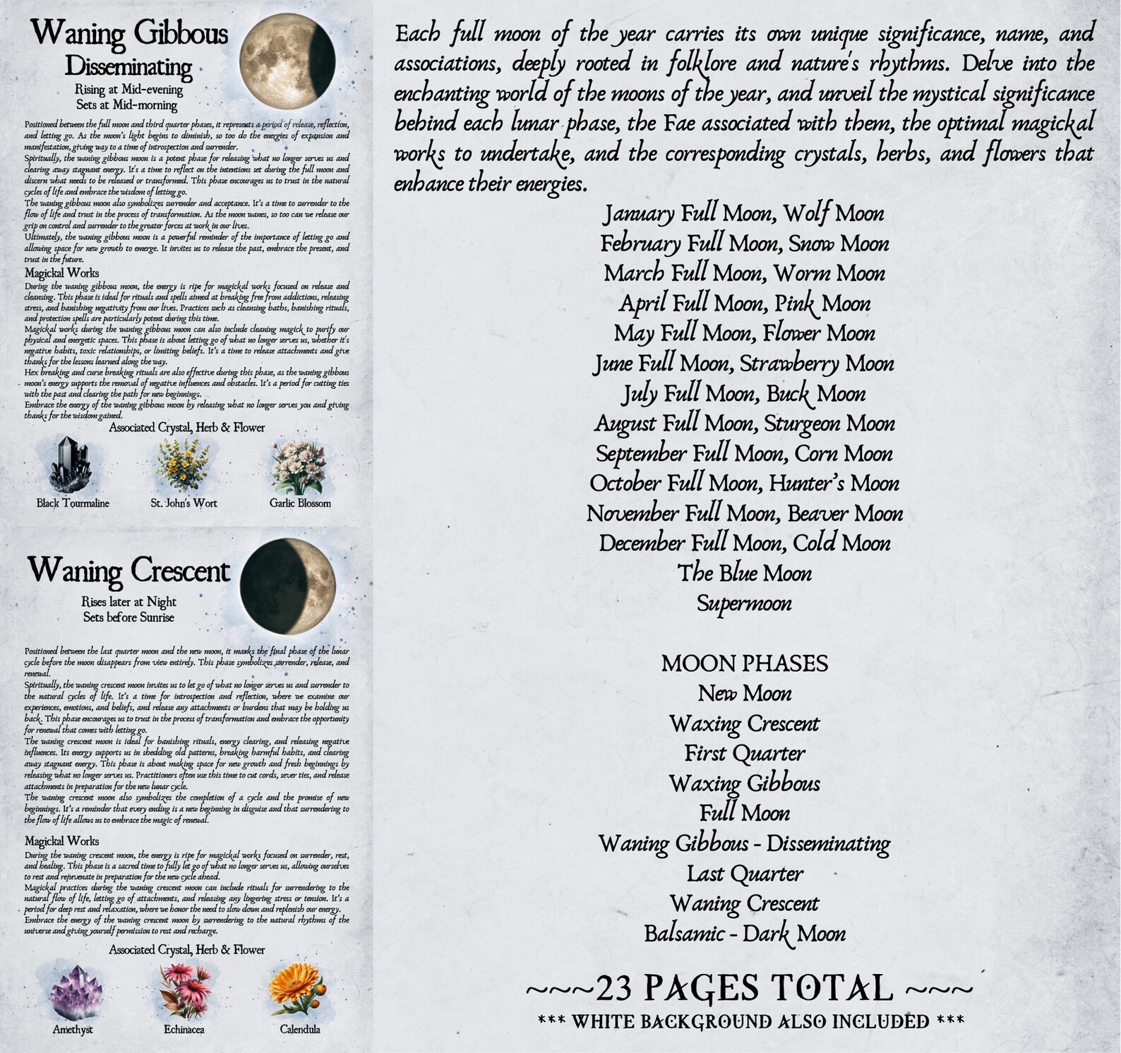 MOON MAGICK | Instant Digital Download Book of Shadows / Grimoire Pages ...