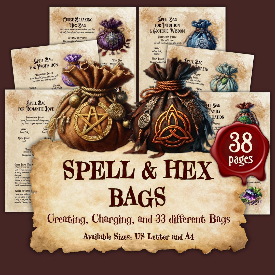 SPELL and HEX BAGS | Instant Digital Download Printable Book of Shadows ...