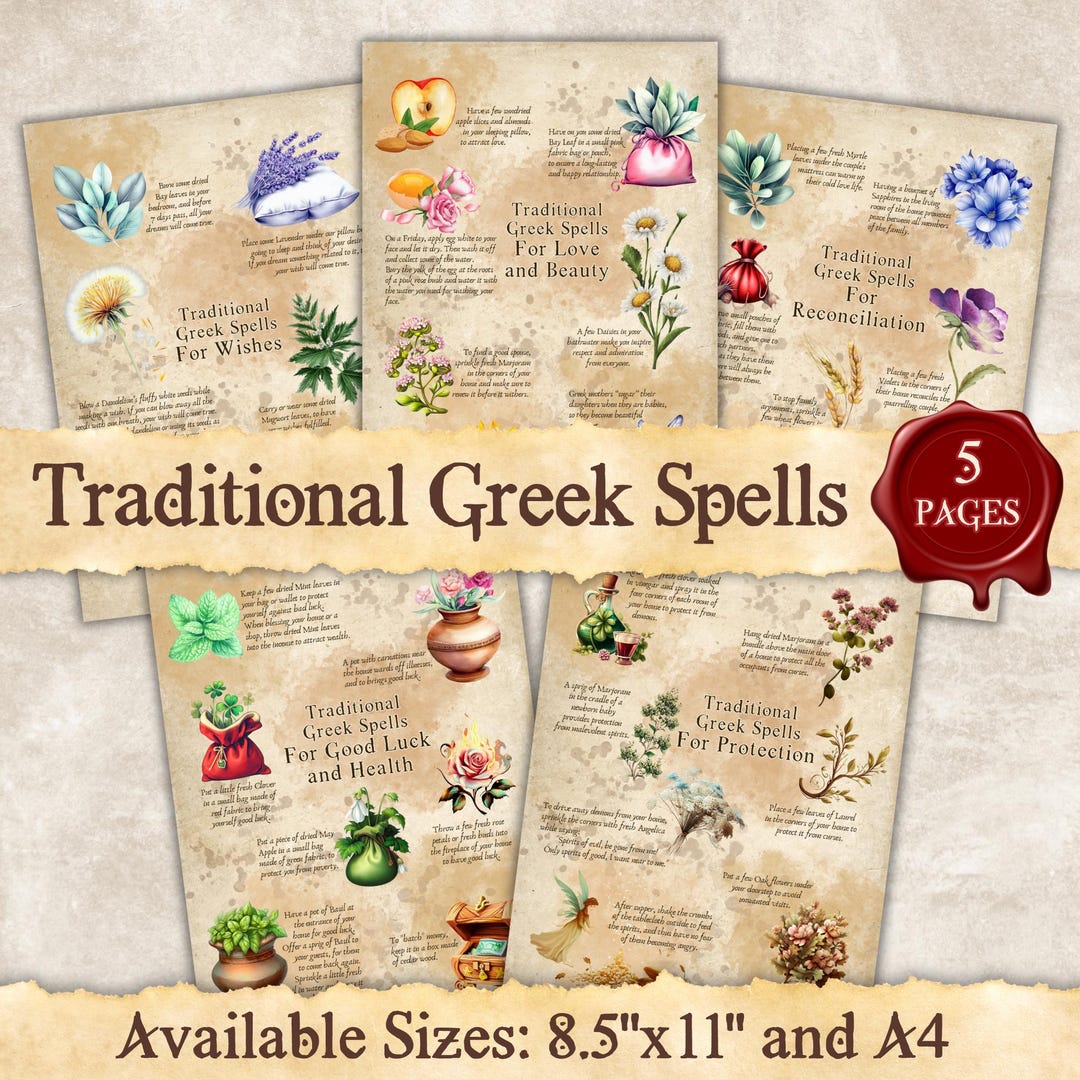 Traditional Greek SPELLS | Instant Digital Download Printable Book of ...
