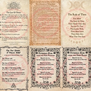 Laws of Wicca PACK | Instant Digital Download Printable Pages | Sizes ...