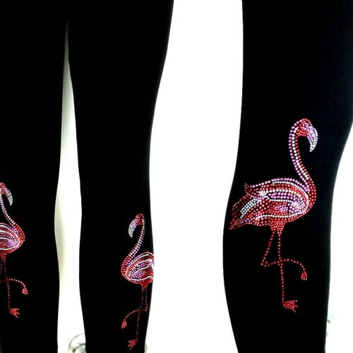 Plus Size Full Length Leggings Embellished Rhinestone Crystal - Etsy
