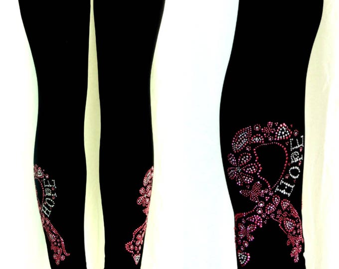 Plus Size Full Length Leggings Embellished Rhinestone Hot Pink - Etsy
