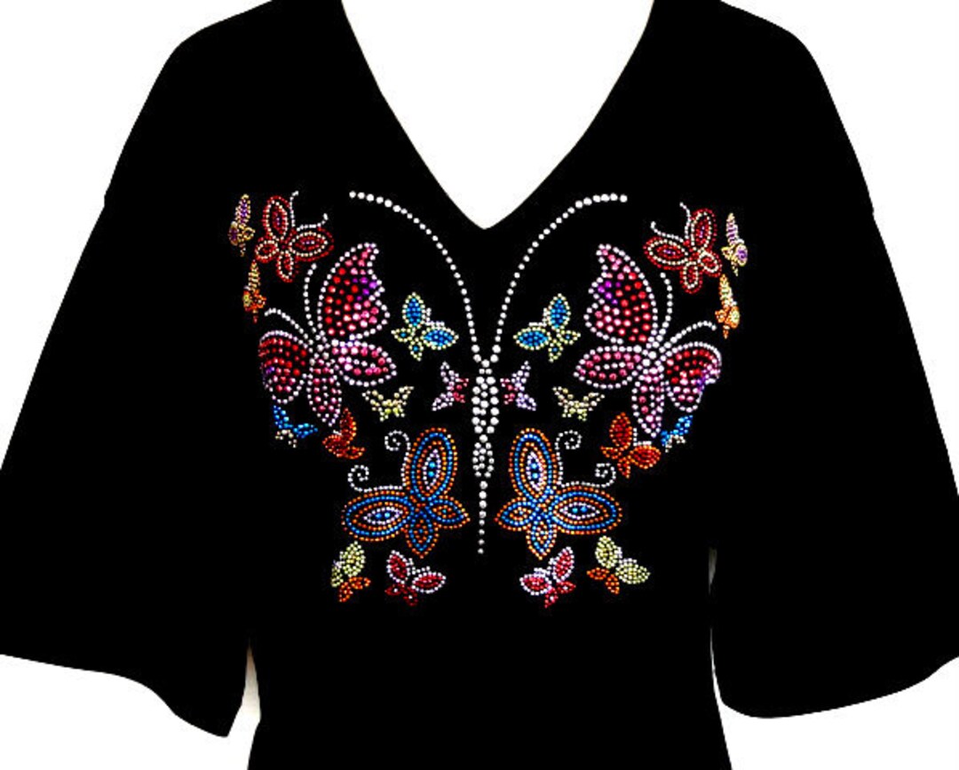 Embellished Multi-colored Large Butterfly Made From 24 Butterflies 3/4 ...