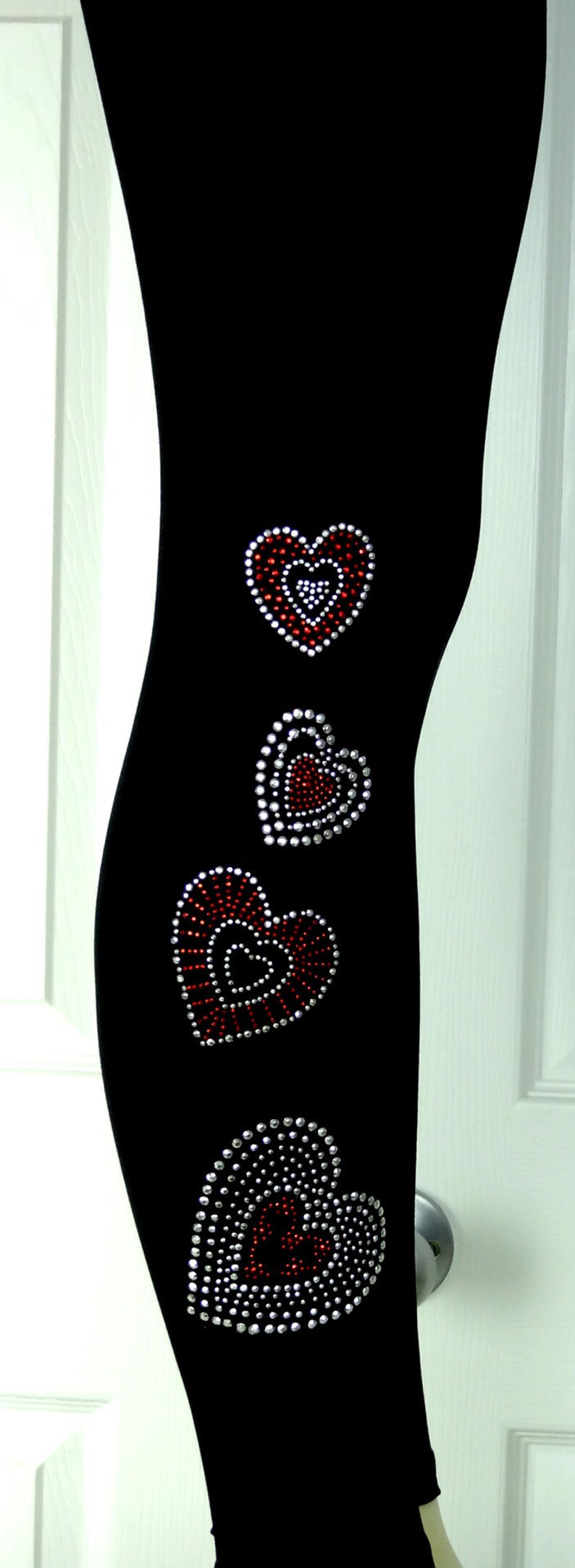 Plus Size Full Length Leggings Embellished Rhinestone | Etsy