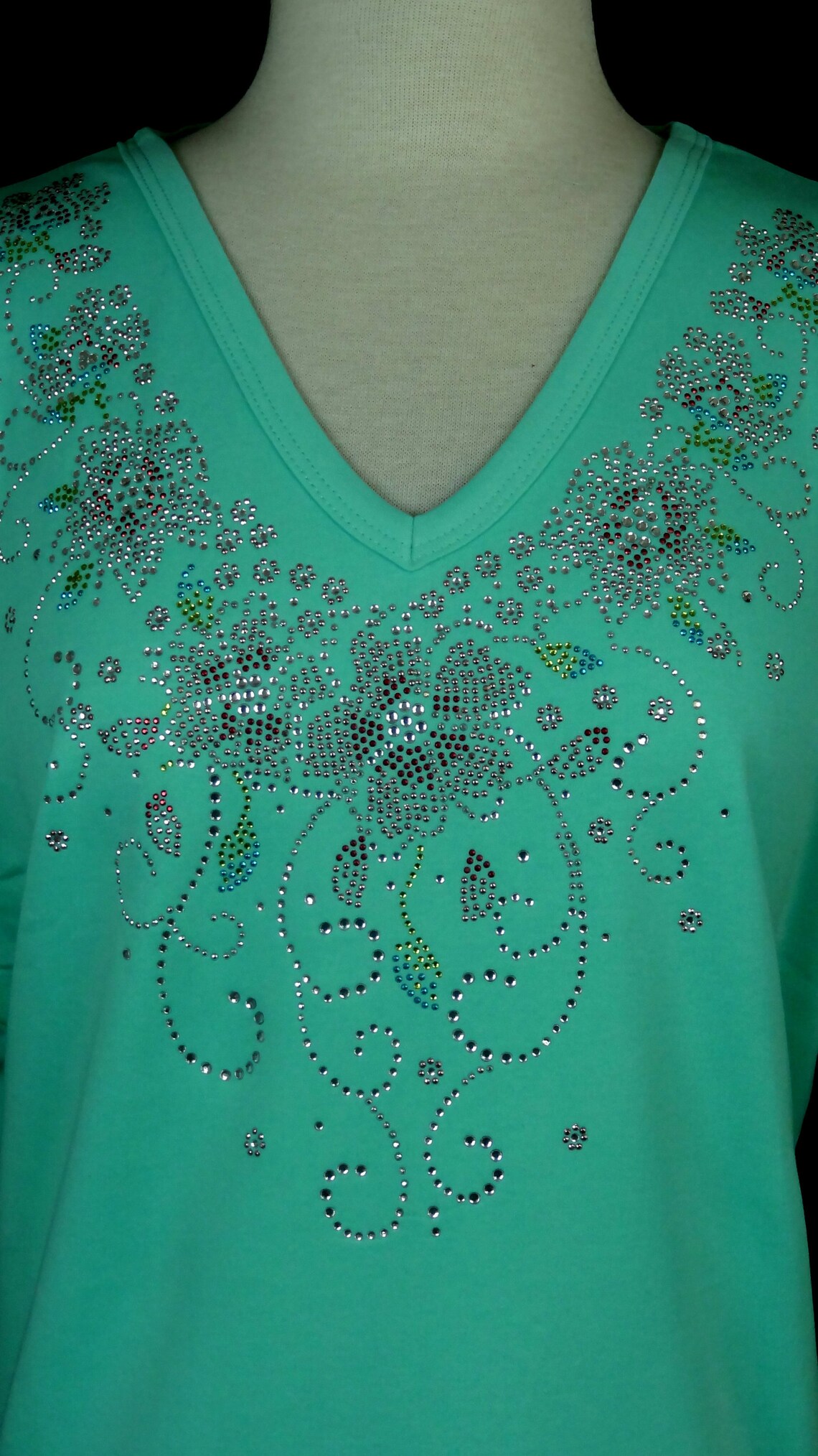 Rhinestone Embellished Cascading Pink Floral Short Sleeve Long - Etsy