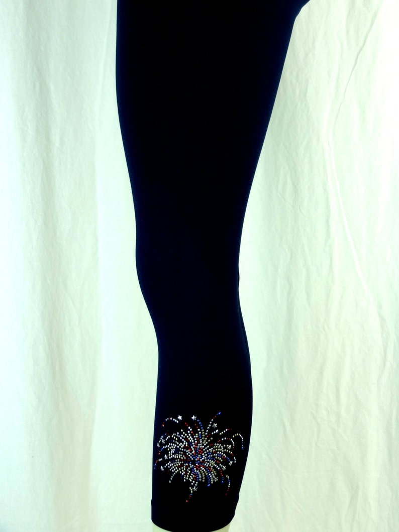 Plus Size Capri Length Leggings Embellished Rhinestone & Studs | Etsy