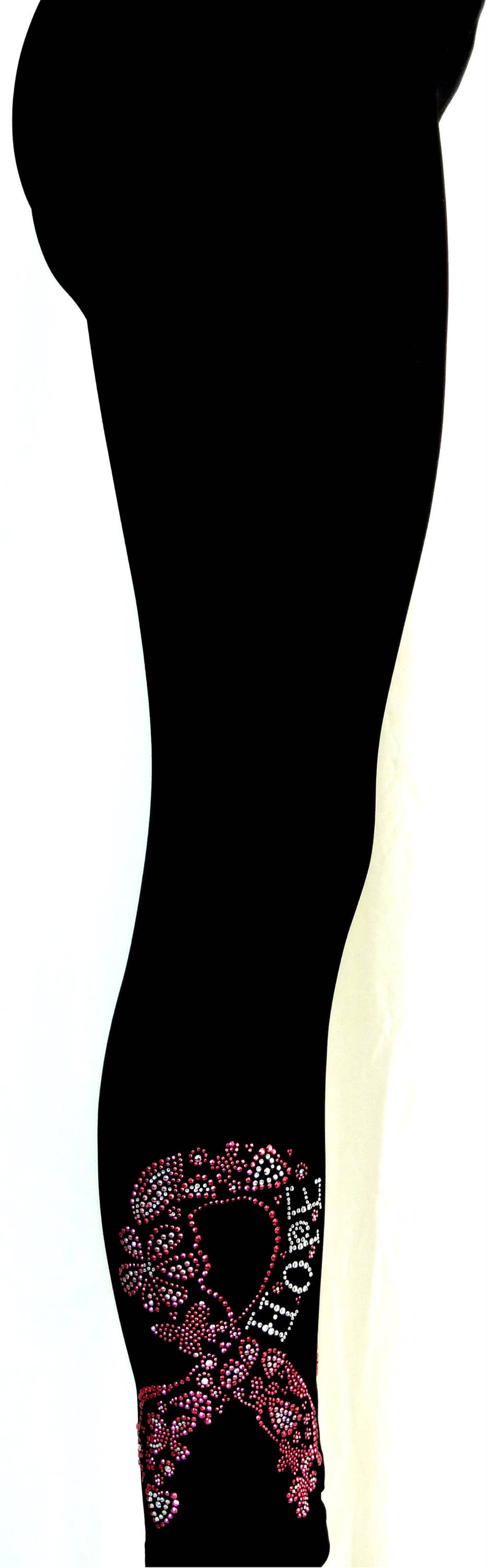 Plus Size Full Length Leggings Embellished Rhinestone Hot Pink | Etsy