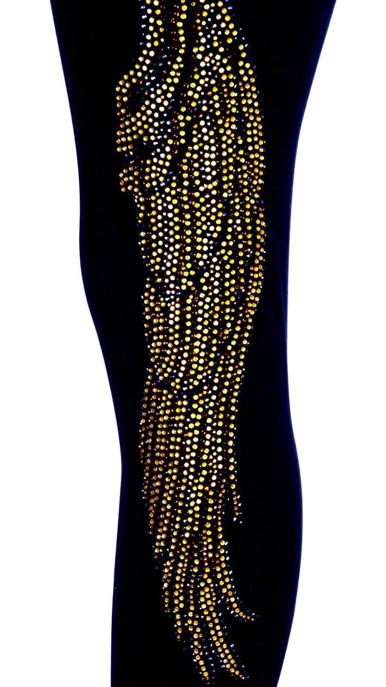 Plus Size Full Length Leggings Embellished All Rhinestone - Etsy