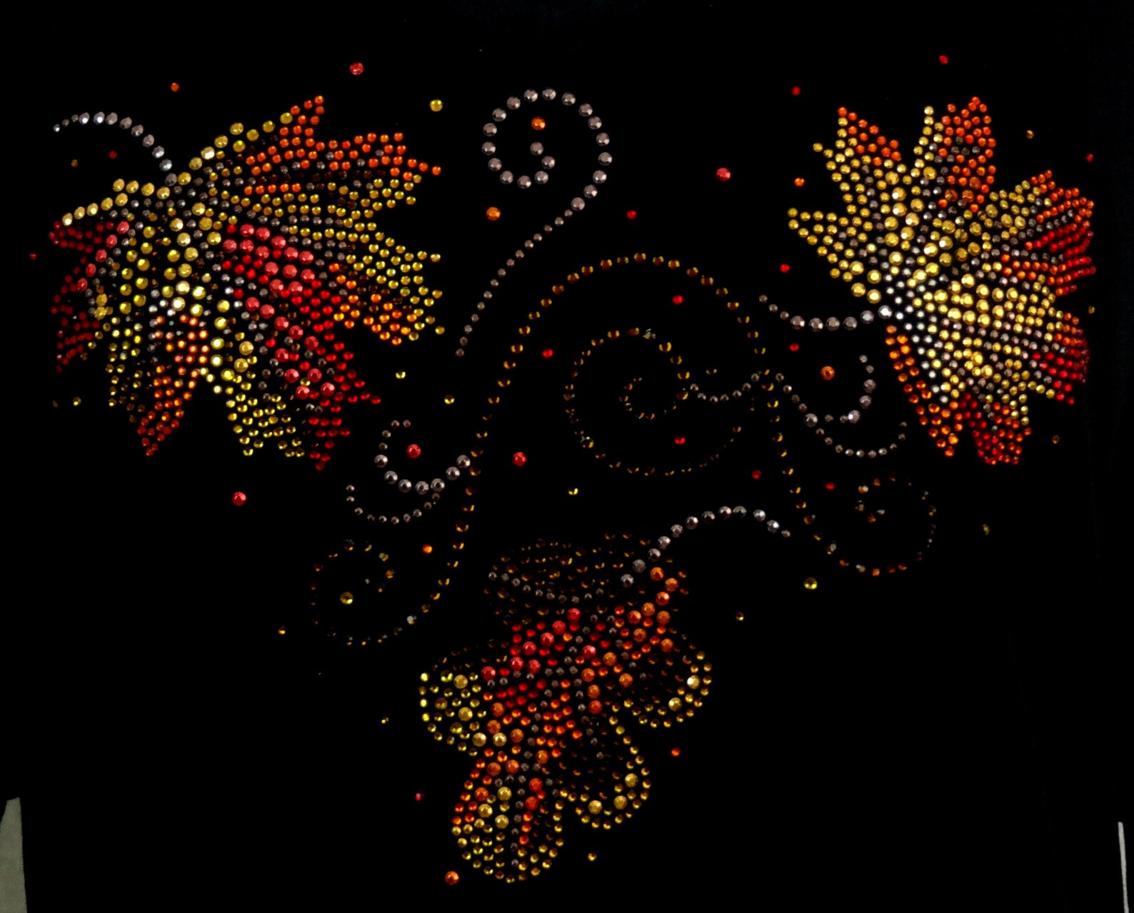 Embellished Rhinestone & Stud Autumn Leaves and Swirls 3/4 - Etsy