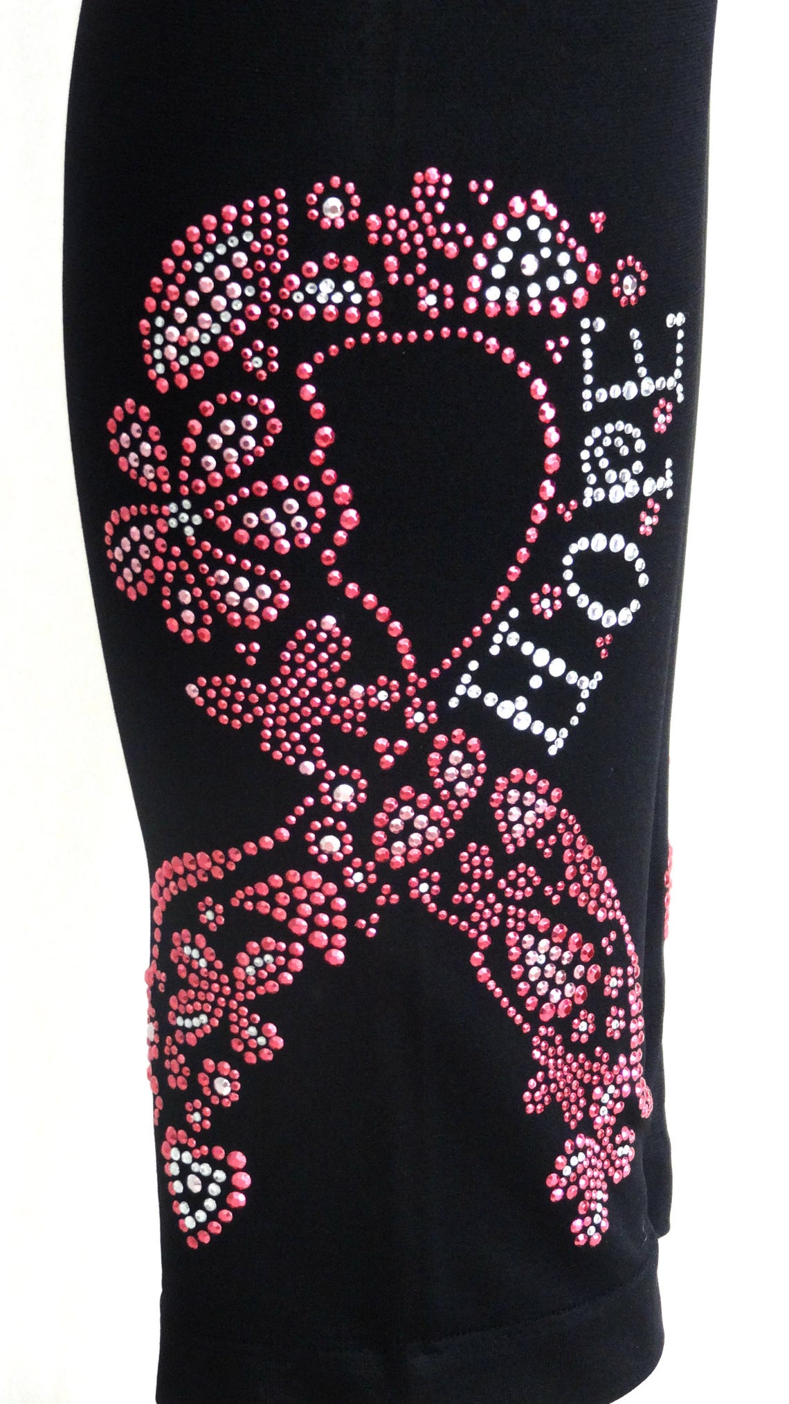 Plus Size Full Length Leggings Embellished Rhinestone Hot Pink | Etsy