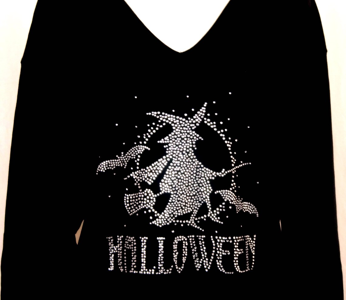 Embellished Crystal Rhinestone Halloween Witch Riding - Etsy