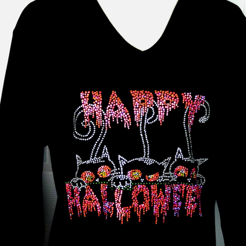 Rhinestone Shirt Halloween - Etsy