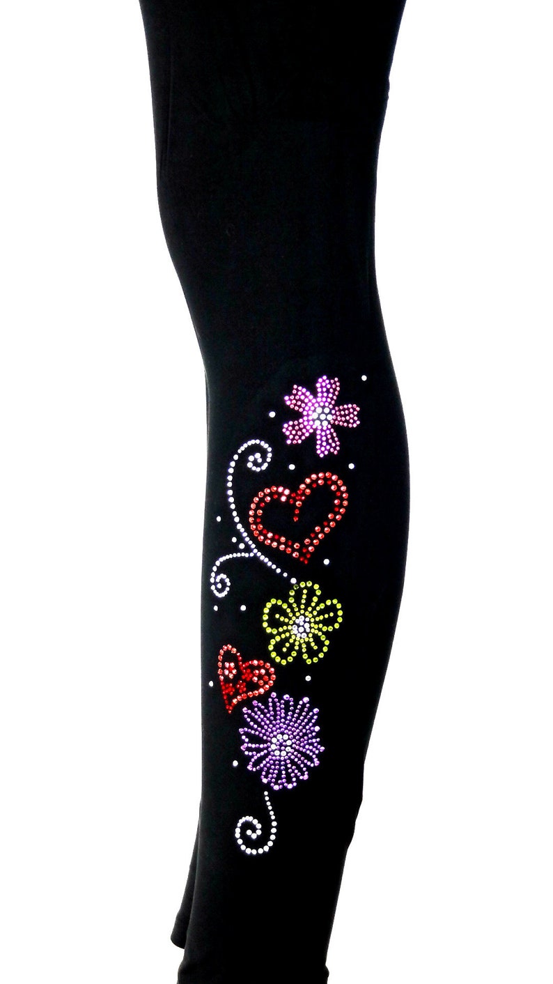 Plus Size Full Length Leggings Embellished Rhinestone and | Etsy