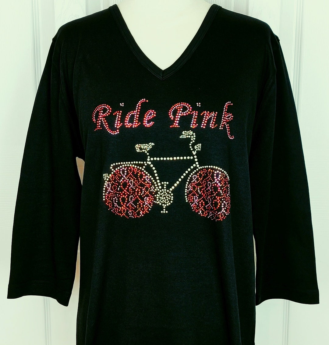 All Rhinestone Breast Cancer Awareness Ride Pink Bicycle With Pink ...