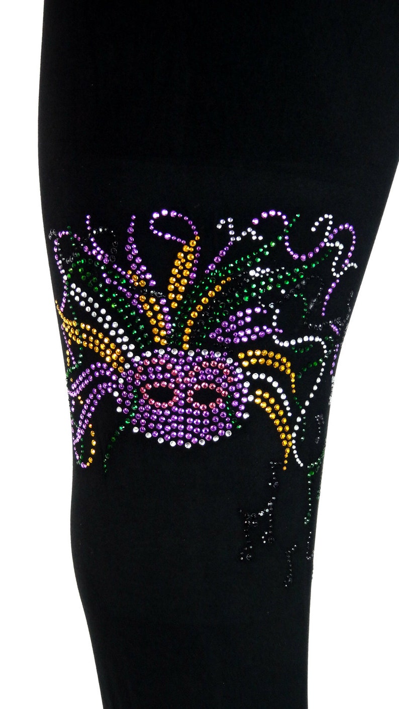 Plus Size Full Length Leggings Embellished Rhinestone & Stud Purple ...