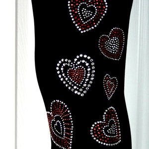 Plus Size Capri Length Leggings Embellished Rhinestone Cascading Silver ...