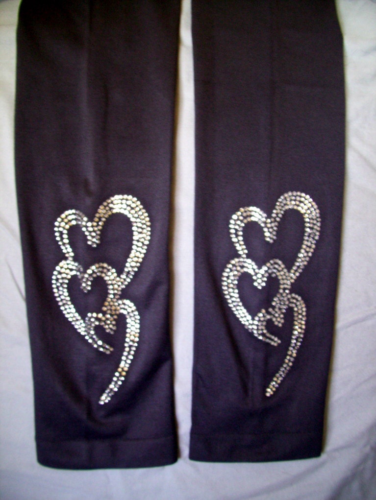 Plus Size Full Length Leggings Embellished Crystal Rhinestone - Etsy