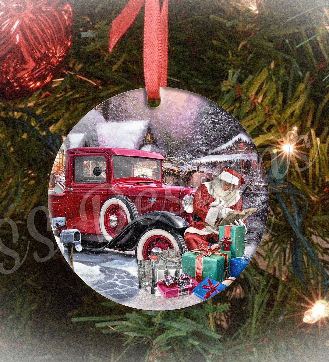 Santa Claus Hot Rod Winter Scene Made-to-order 3 MDF - Etsy