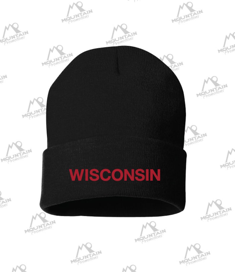 Wisconsin Beanie for Fans of the Wisconsin Badgers, Embroidered ...