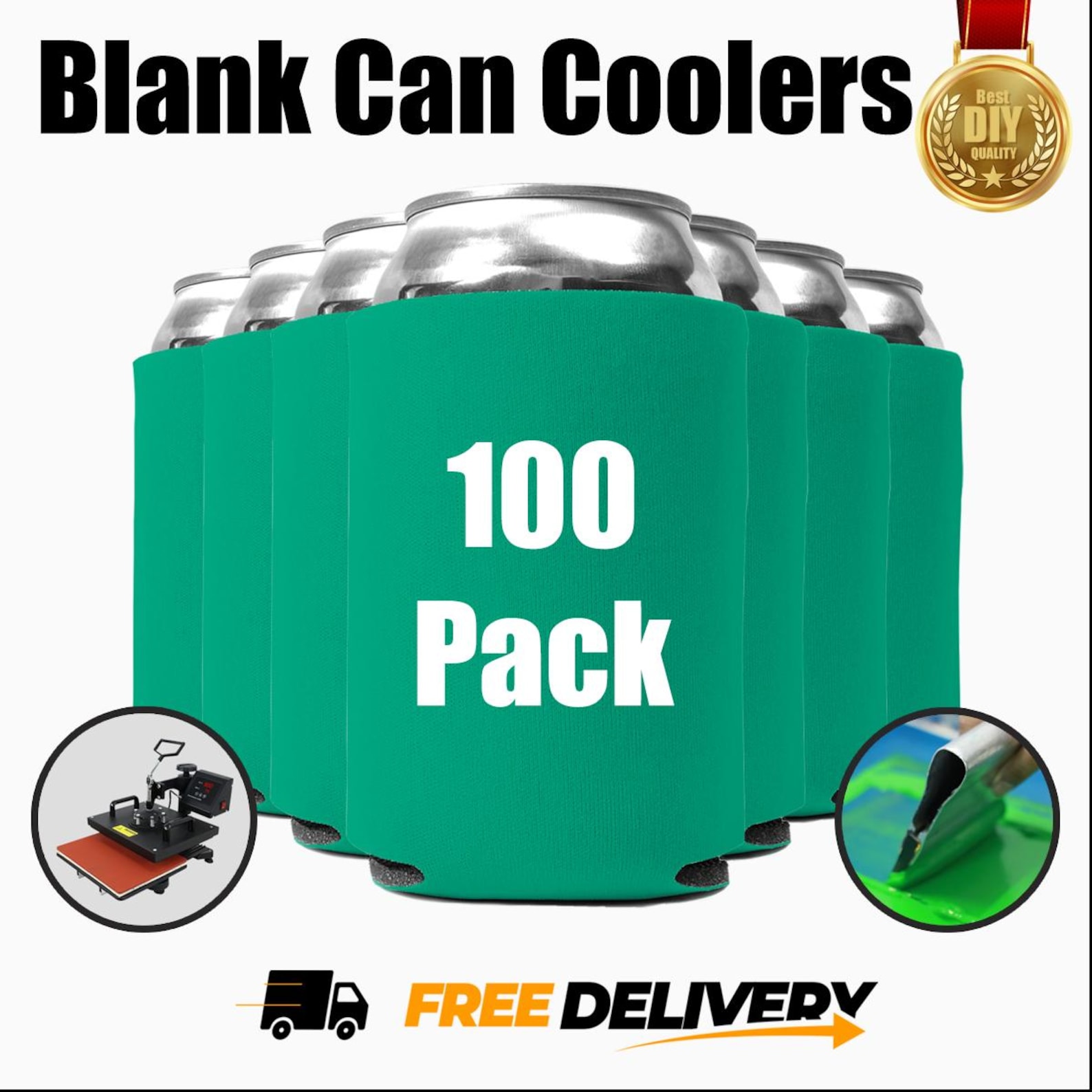 100 Pack Emerald Can Coolers - DIY Screen Printing Blanks - Etsy
